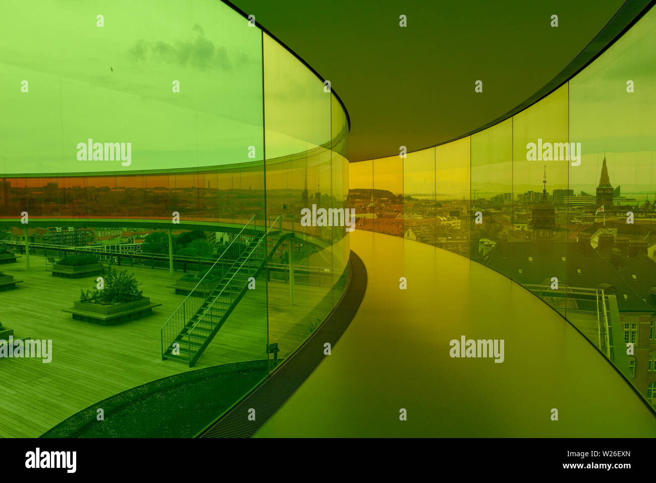 The rainbow panorama of ARoS art museum at Aarhus on Denmark Stock ...