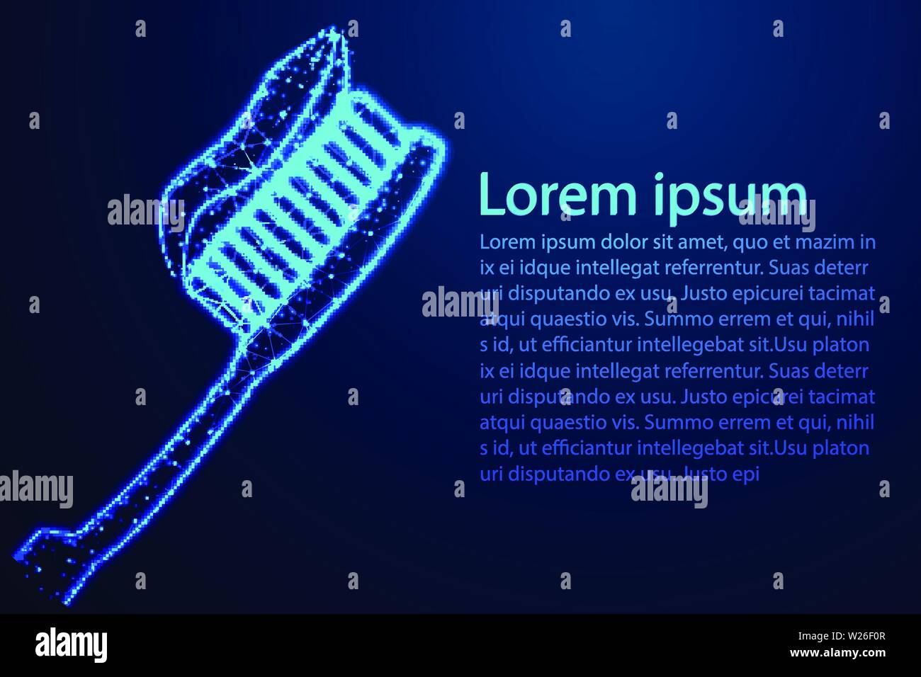 toothbrush and toothpaste. Abstract low poly, Triangle, dot, line ...