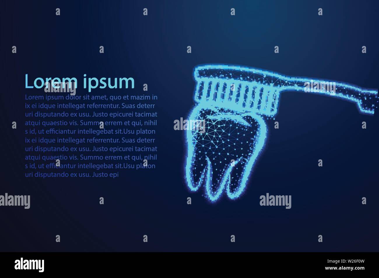 toothbrush dental. Abstract low poly, Triangle, dot, line, polygon ...