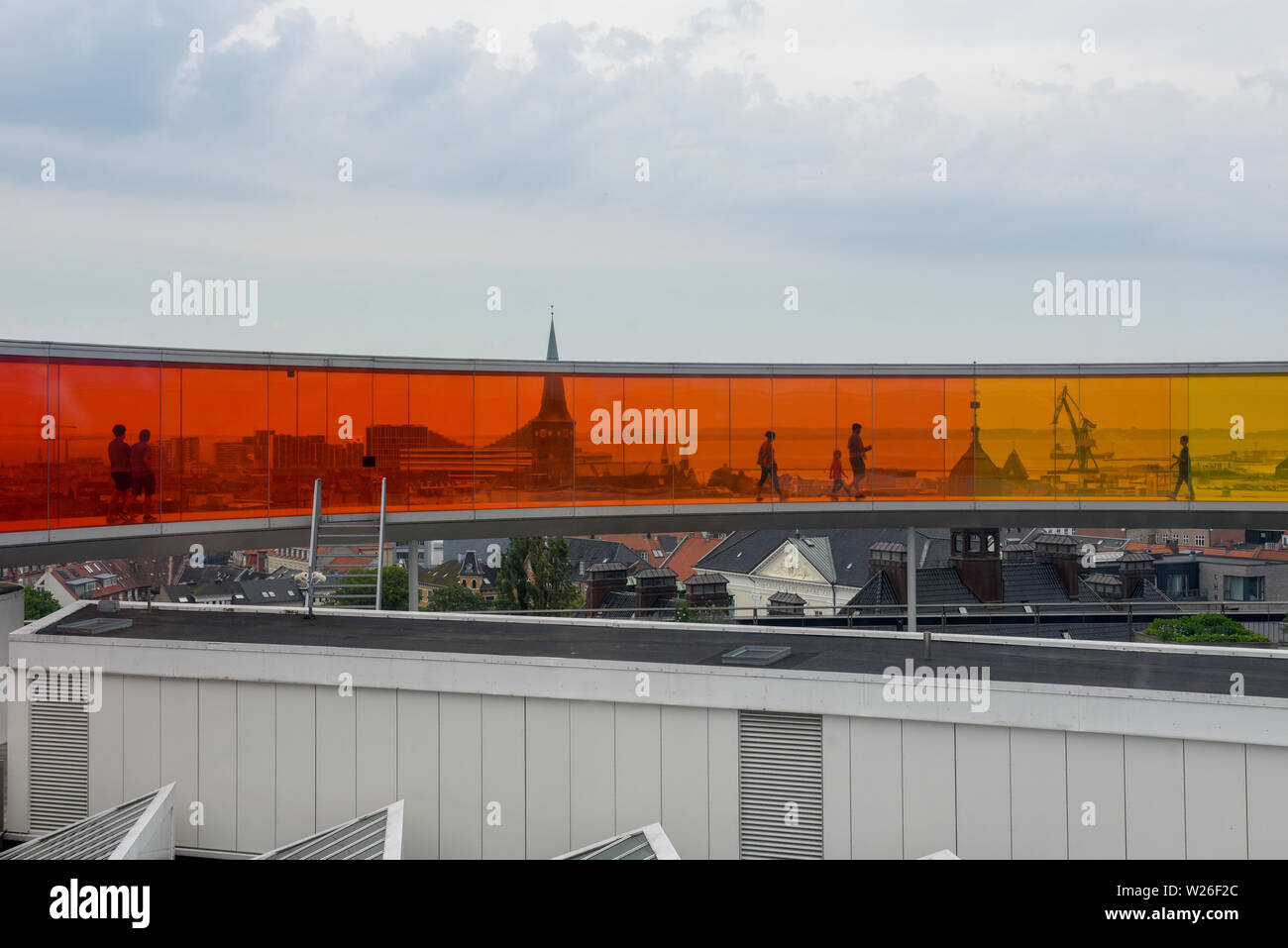 The rainbow panorama of ARoS art museum at Aarhus on Denmark Stock ...