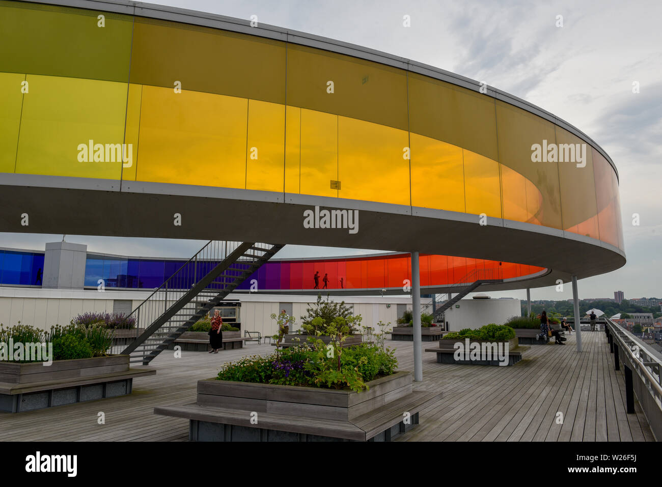 The rainbow panorama of ARoS art museum at Aarhus on Denmark Stock ...