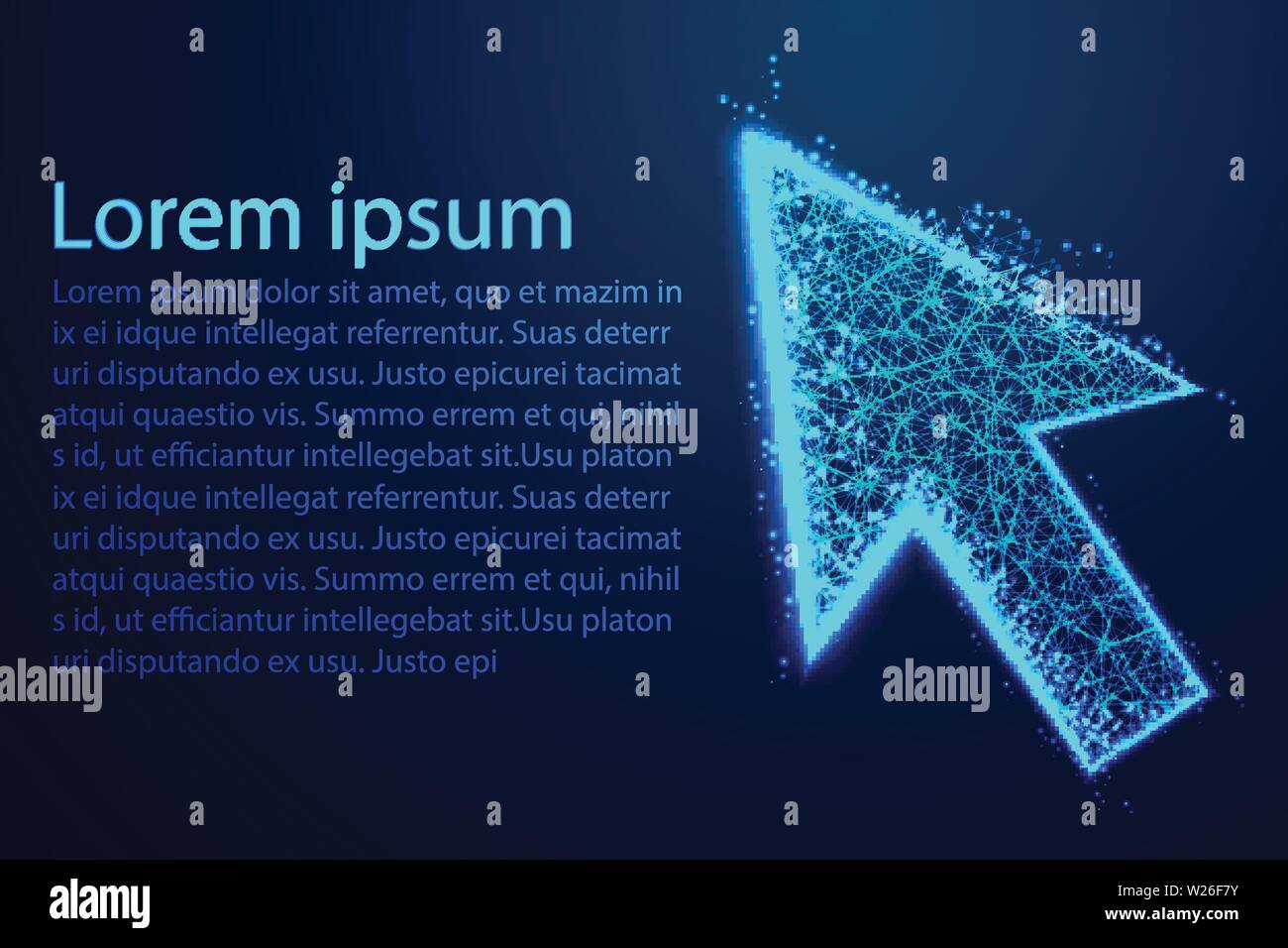 Cursor arrow. Abstract Low Poly Wireframe design. Internet, choice ...