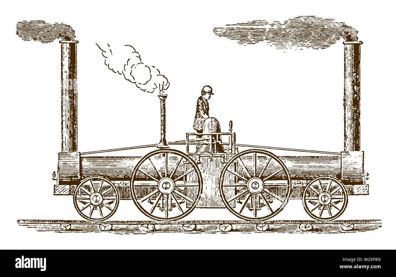 Historic eight-wheeled locomotive „South Carolina“ from 1831 ...