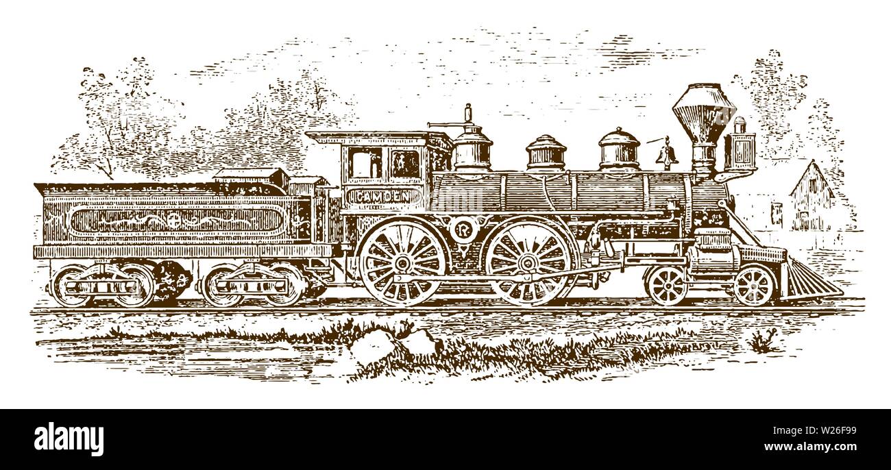 19th century passenger train Stock Vector Images - Alamy