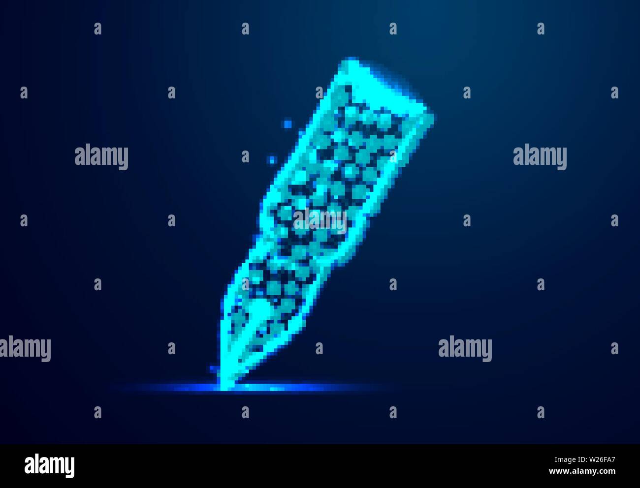 Pen, writing. Connection and disconnection concept. lines, triangles ...