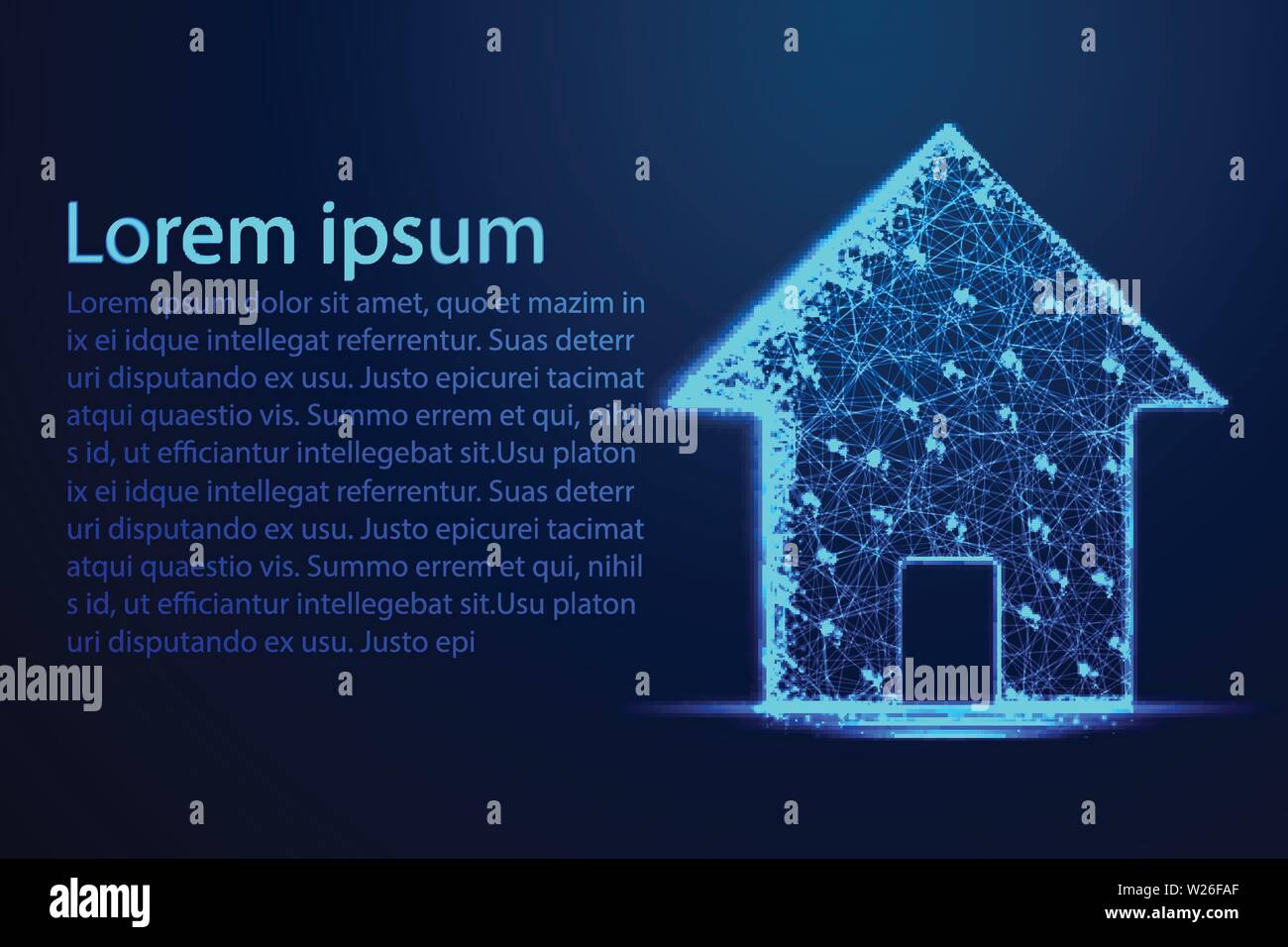 Home symbol. Polygonal wireframe mesh icon. Abstract Low poly wireframe ...