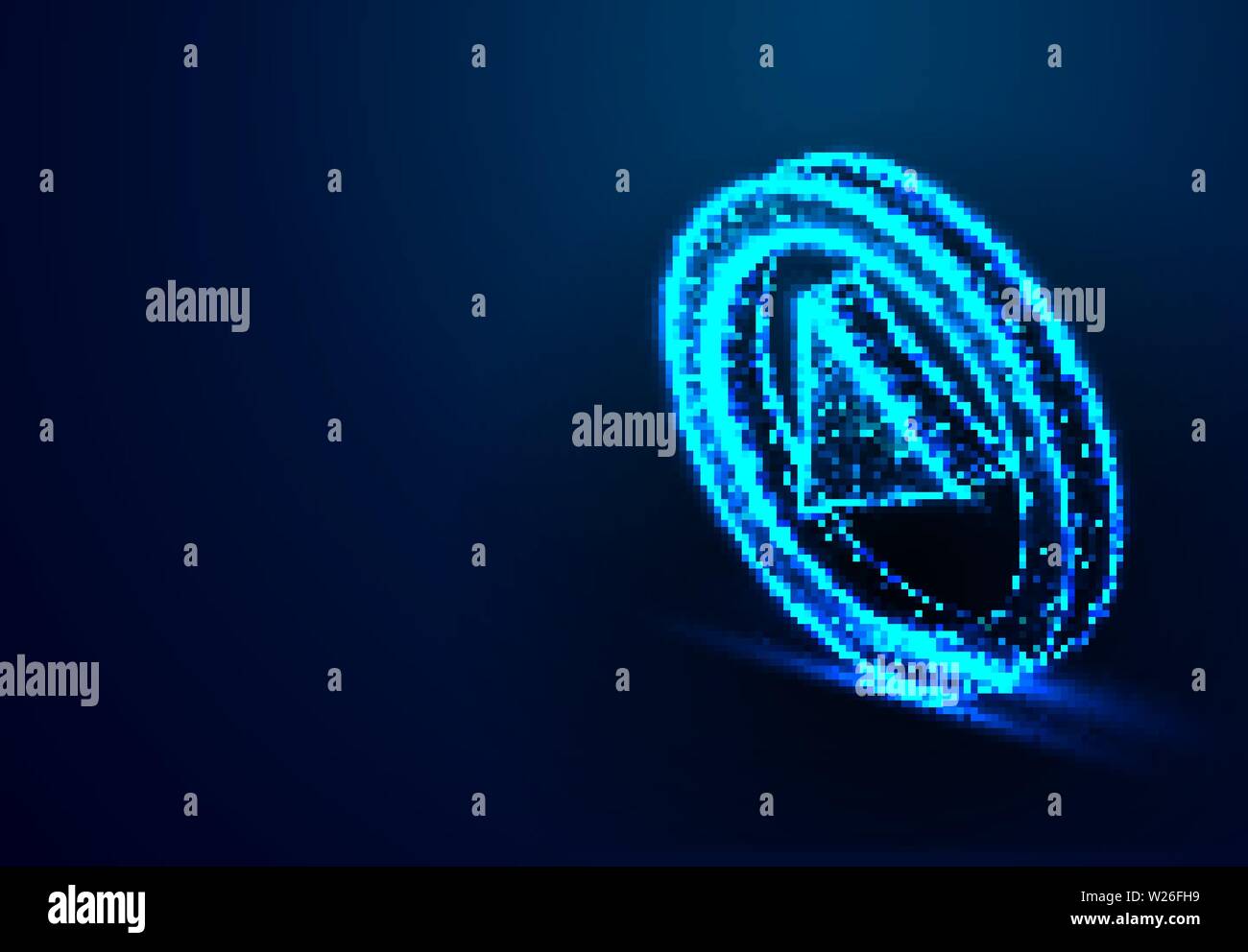 Play button, Abstract low poly, Triangle, dot, line, polygon. Shine ...