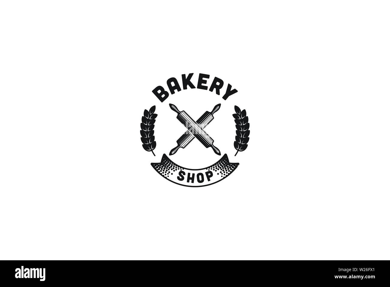 Crossed Rolling Pin, Wheat Grain, Bakery Logo Designs Inspiration ...