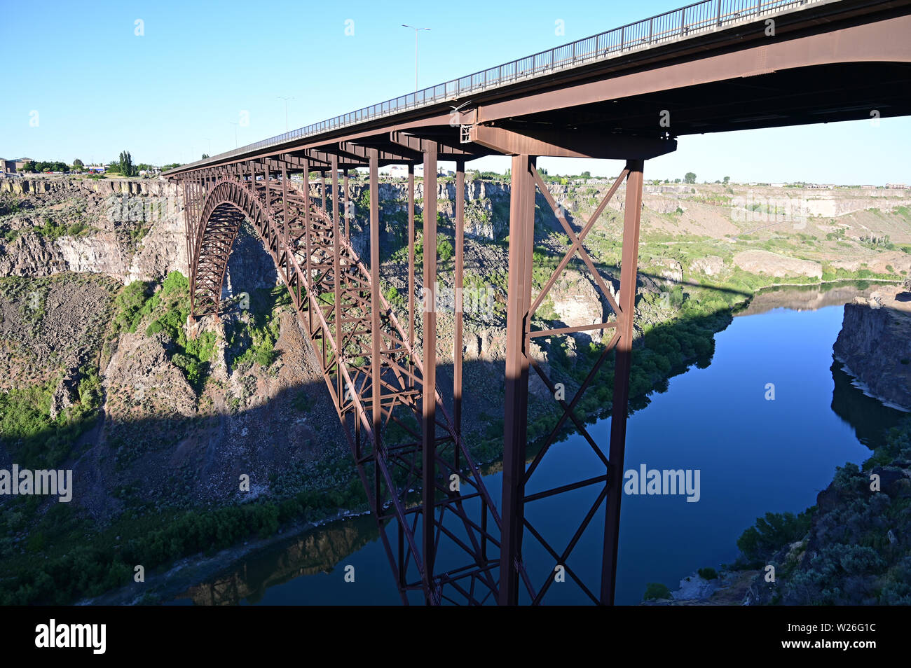 The I. B. Perrine Bridge in Twin Falls, Idaho, spans the Snake River ...