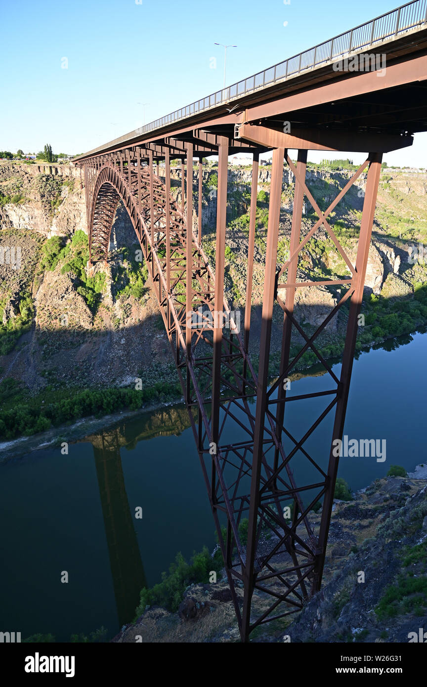 The I. B. Perrine Bridge in Twin Falls, Idaho, spans the Snake River ...