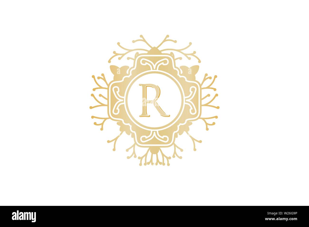 Letter R Initial Logo For Wedding, Boutique, Luxury Element, Vector ...