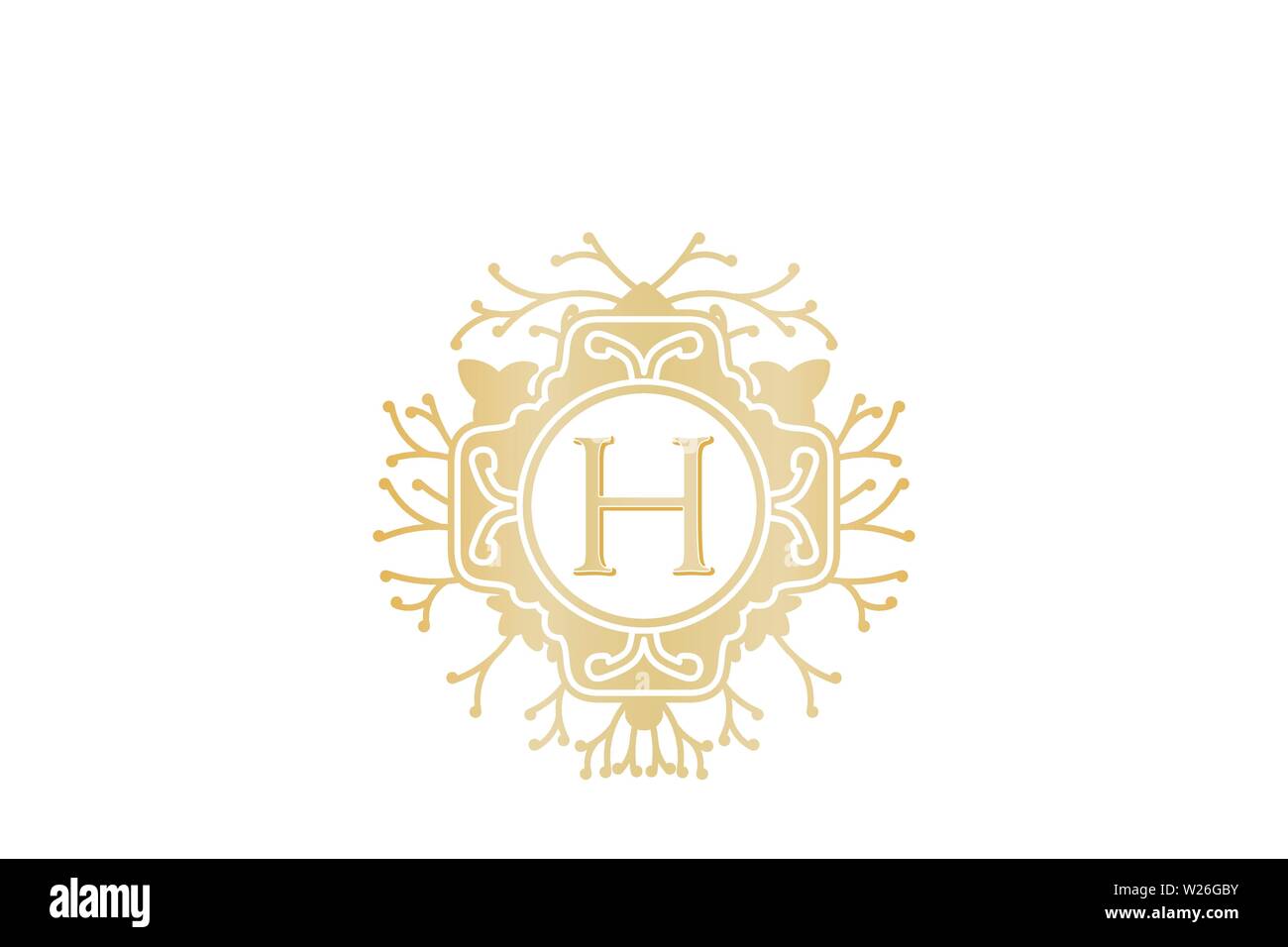 Initial H, Wedding boutique Logo Designs Inspiration Isolated on White ...