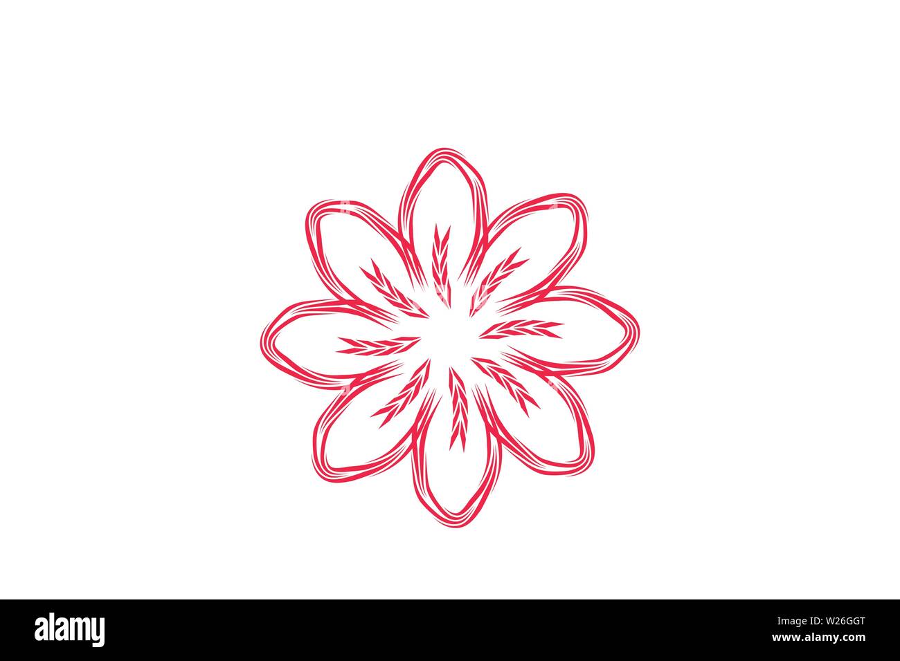 Abstract Mono Line Flower Logo Designs Inspiration Isolated on White ...