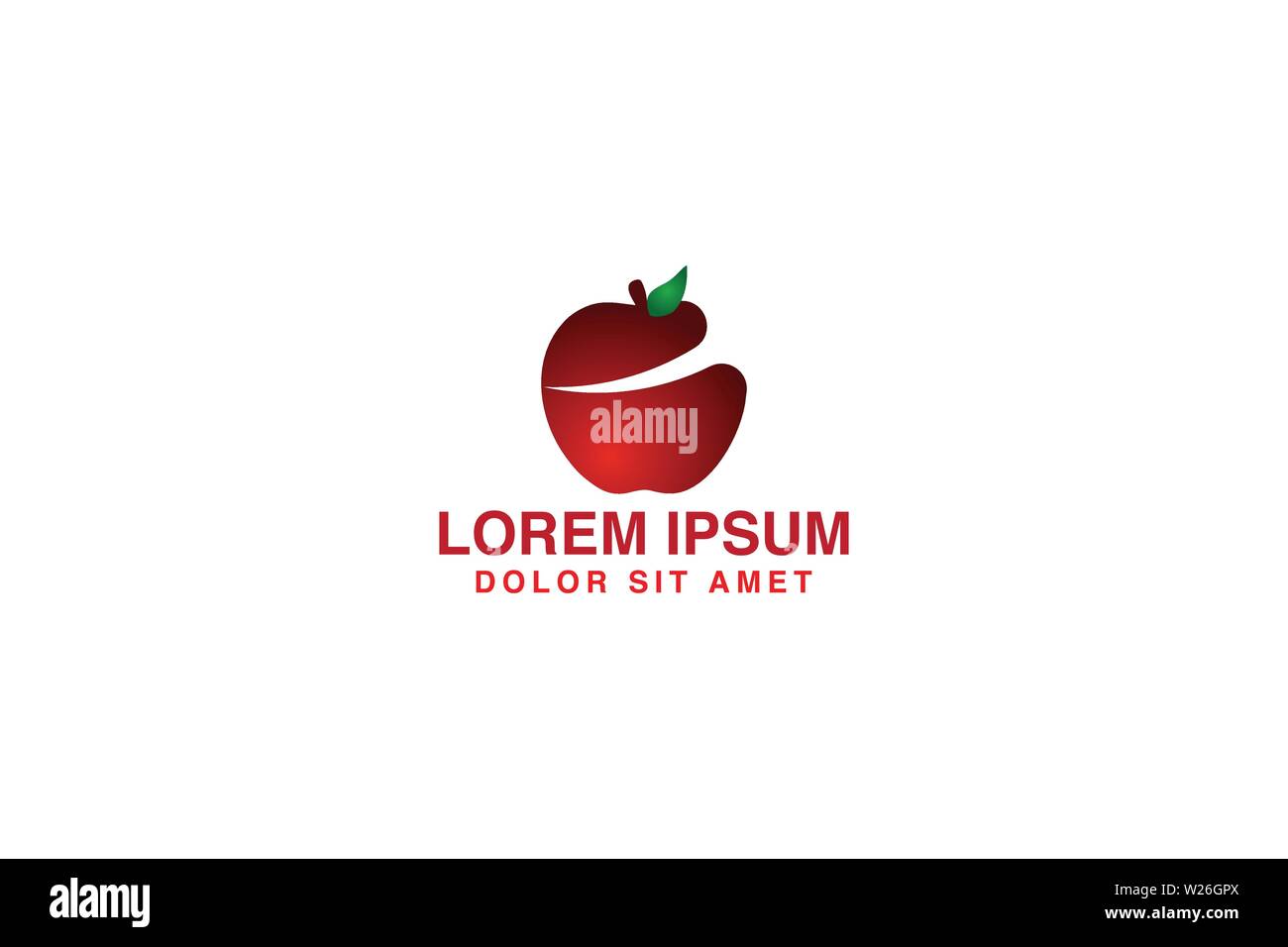 Red Apple Logo Designs Inspiration Isolated on White Background Stock ...