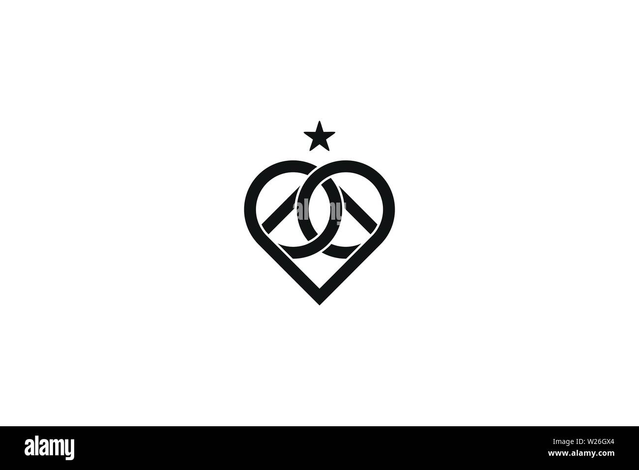 Love, star Logo Designs Inspiration Isolated on White Background Stock ...