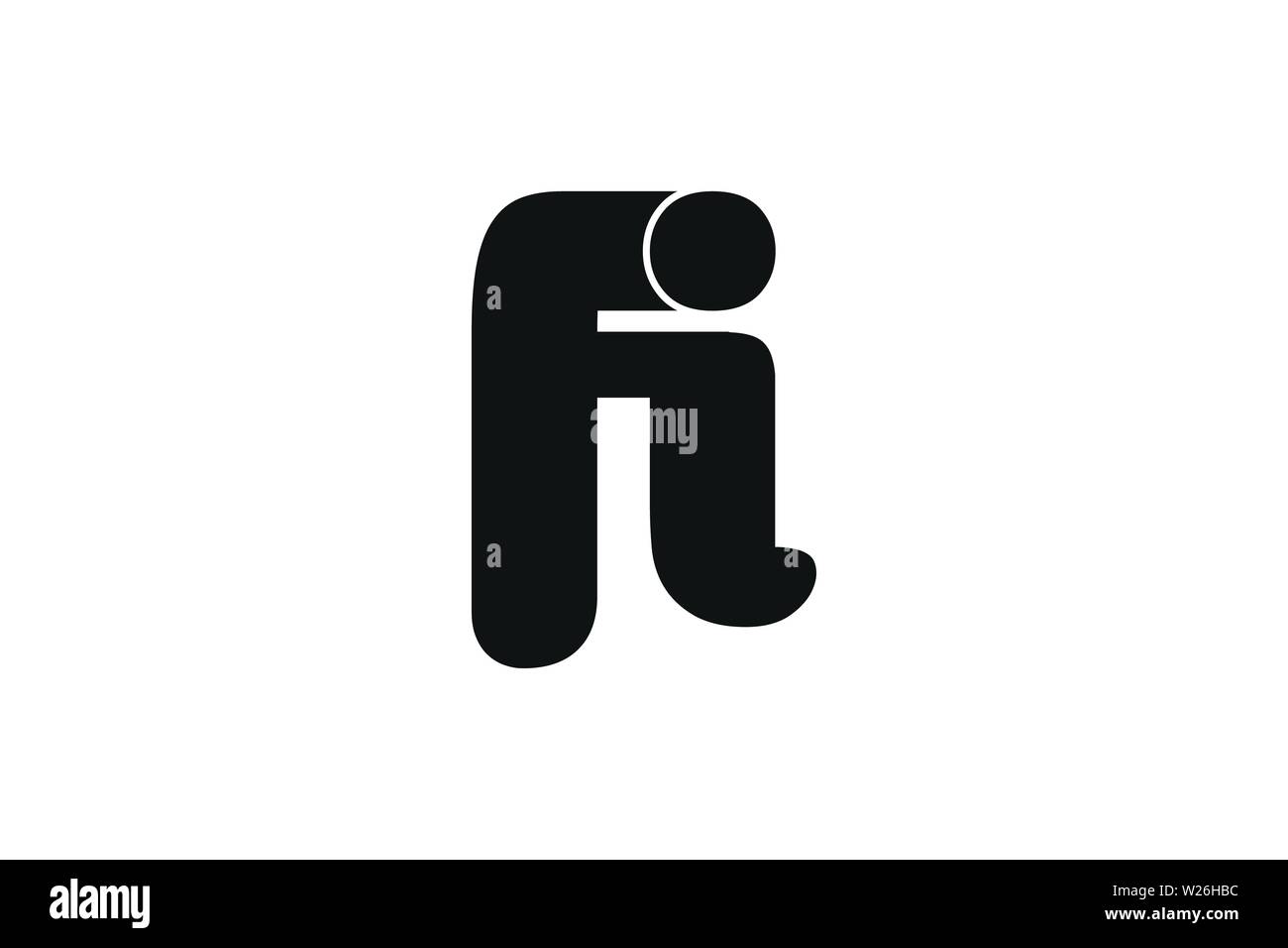 Letter Fi Logo Designs Inspiration Isolated on White Background Stock ...