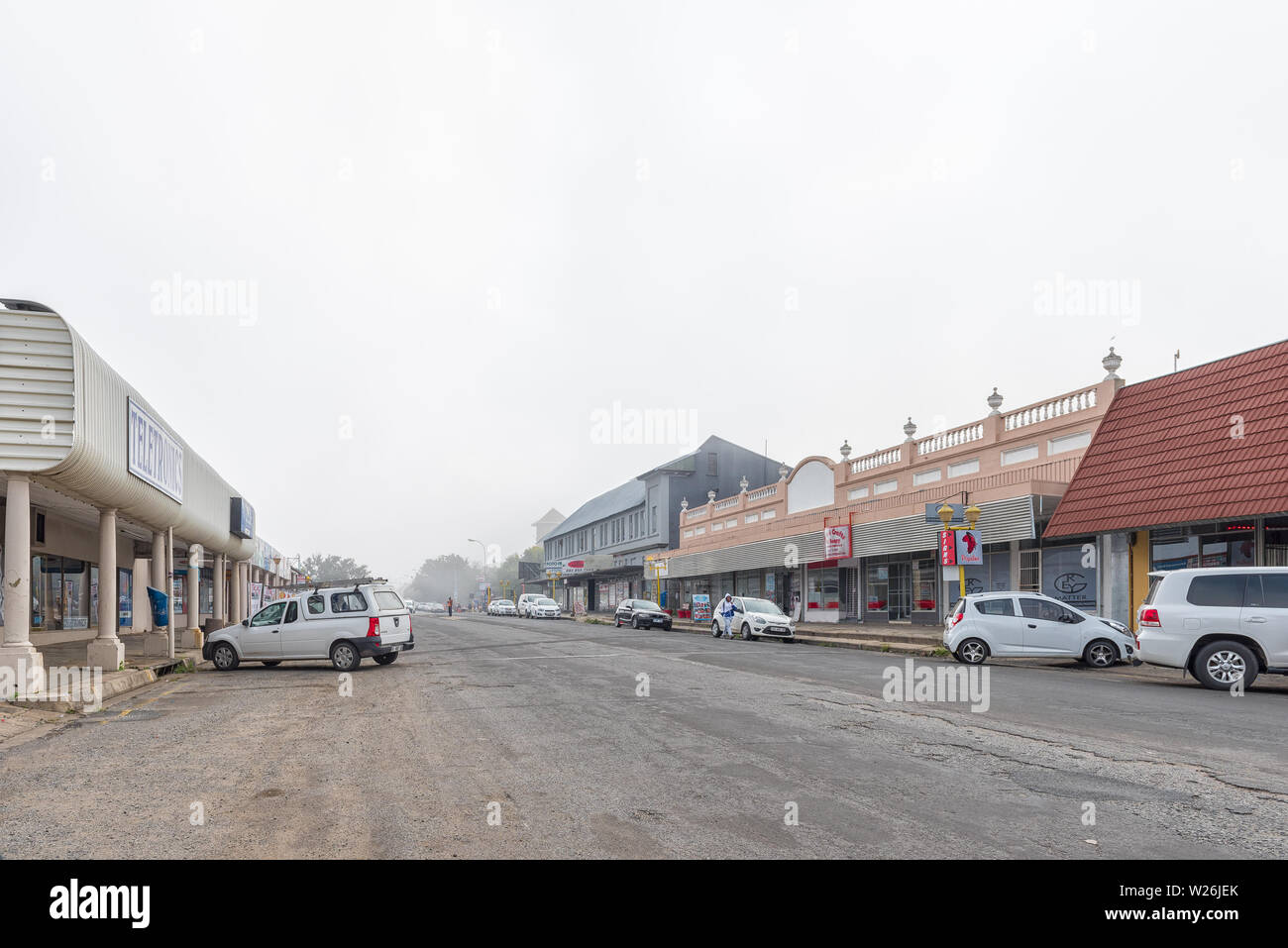 STANDERTON, SOUTH AFRICA - MAY 2, 2019: A street scene, with businesses ...