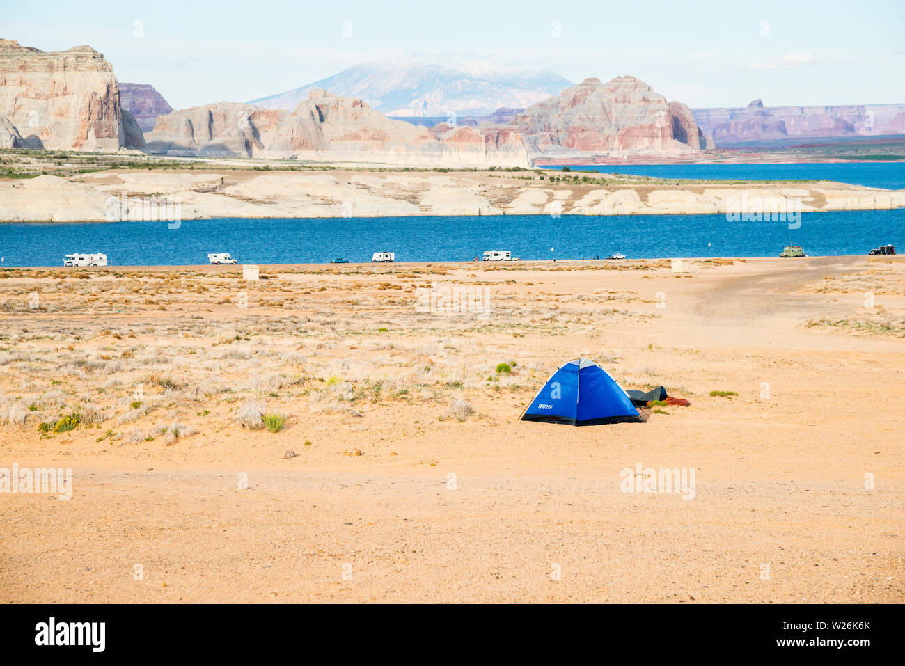 Camping on Lake Powell Stock Photo - Alamy