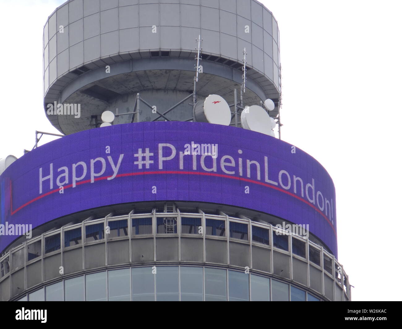 BT Tower celebrates London Pride 2019, London, UK Stock Photo - Alamy