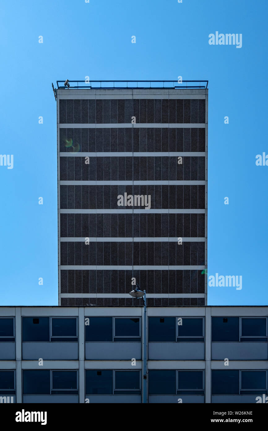Abstract architecture side view of Rail House in Crewe Cheshire UK ...
