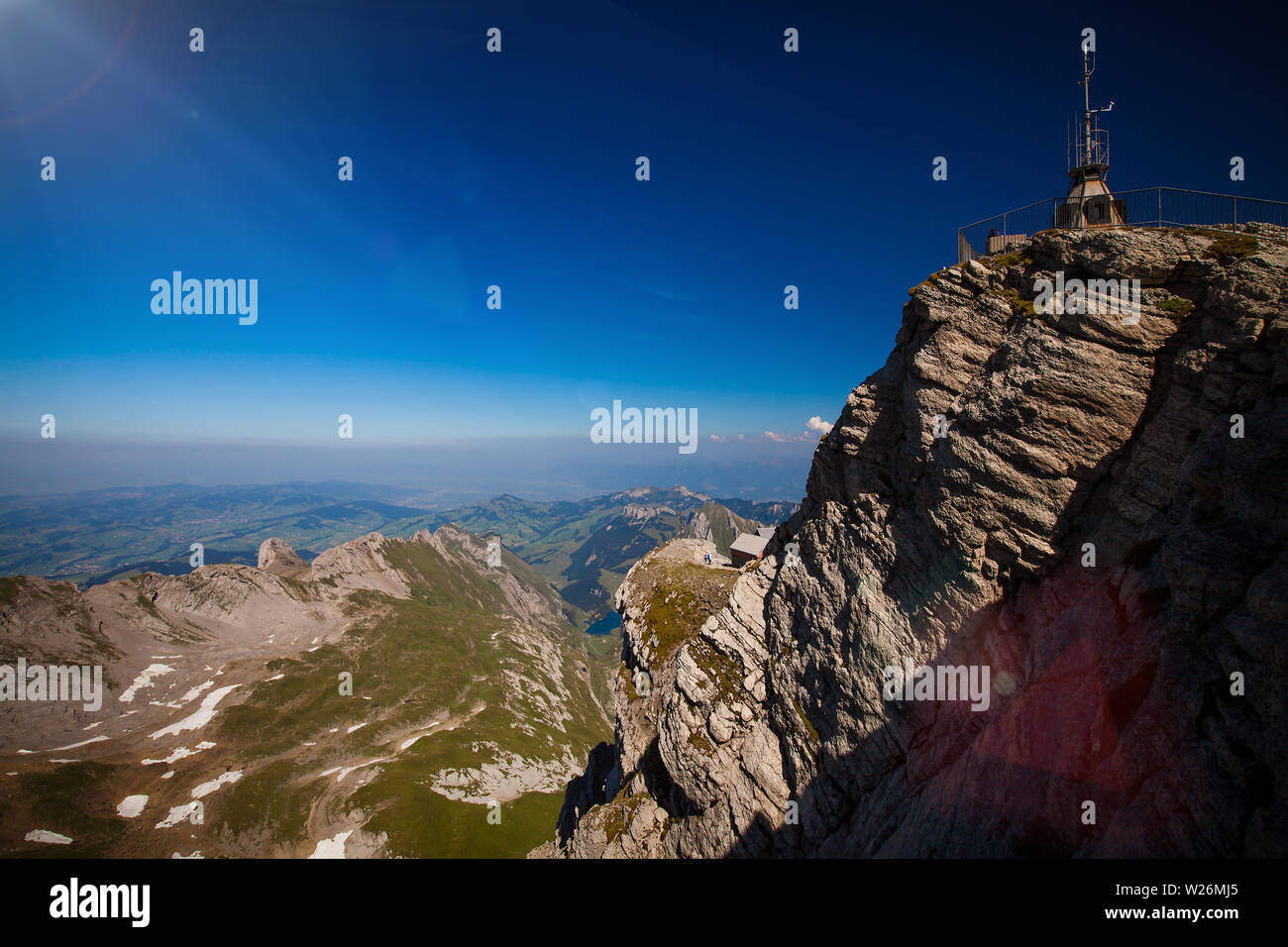 swiss alpes view from the Säntis peak Stock Photo - Alamy