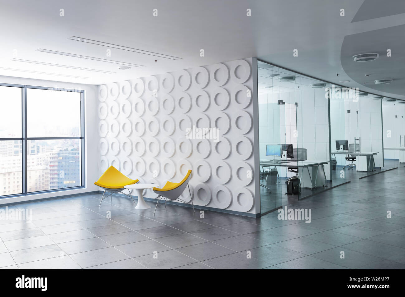 3D rendered office space Stock Photo - Alamy