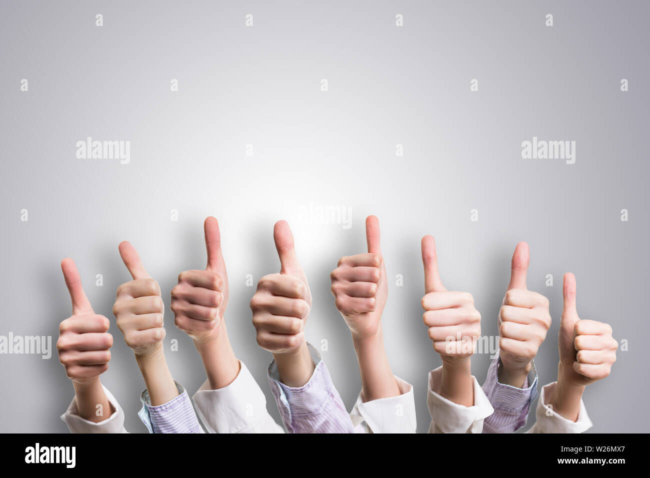 many thumbs up Stock Photo - Alamy