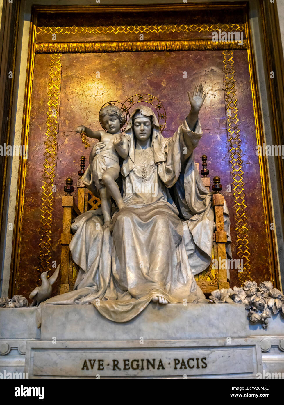 Hail Peace Queen Mary Statue Basilica Santa Maria Maggiore Rome Italy ...