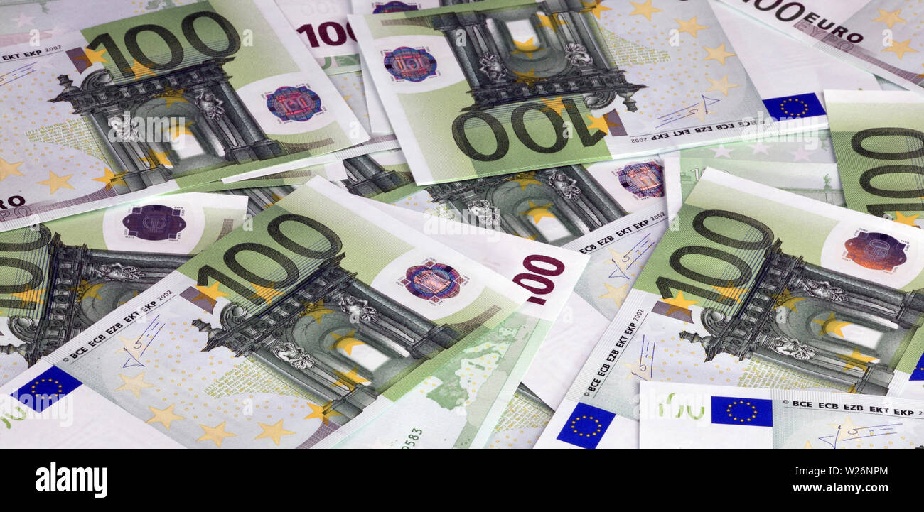 europe euros banknote of hundreds Stock Photo - Alamy