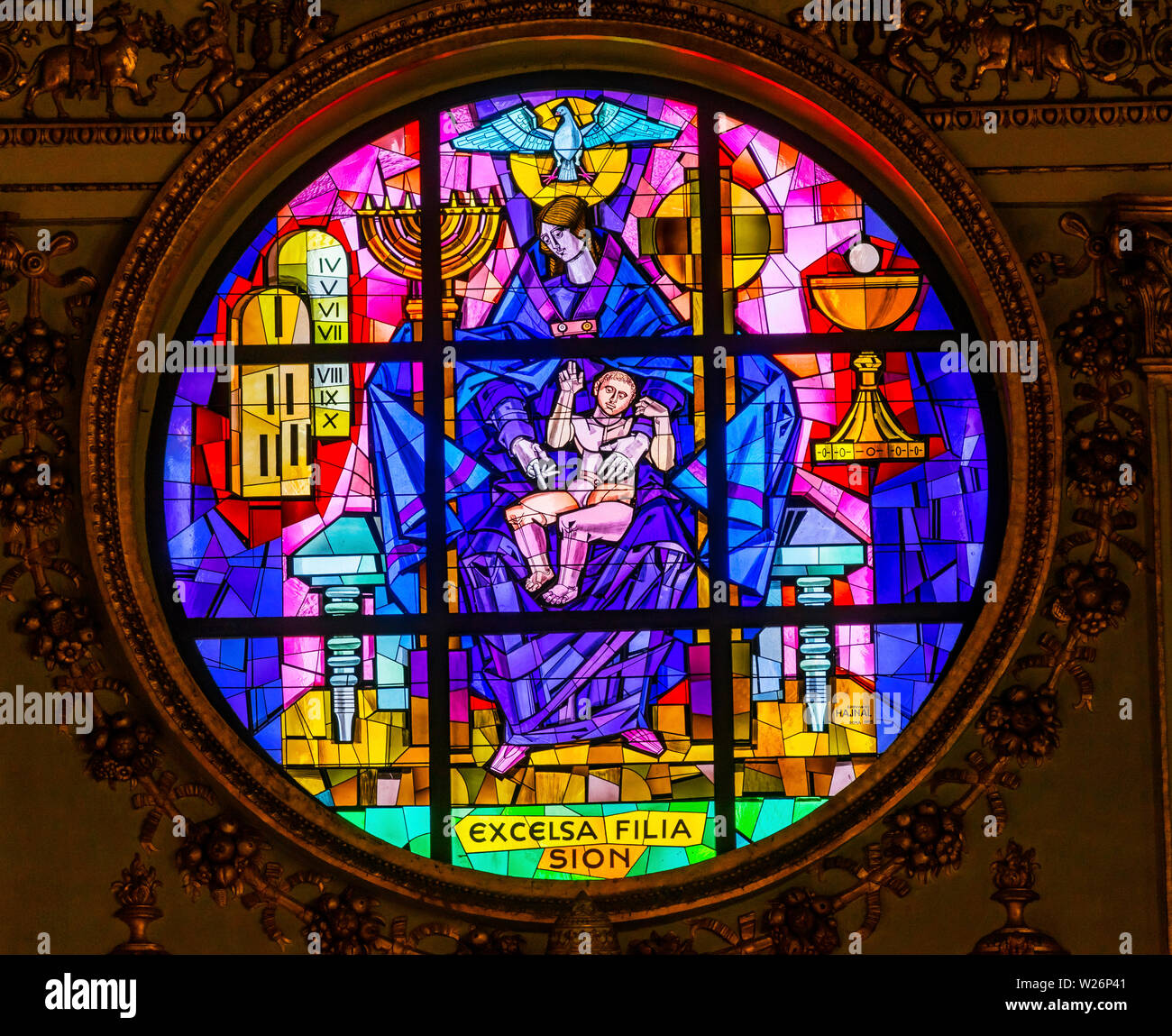 Mary Stained Glass Rose Windown Basilica Santa Maria Maggiore Rome ...