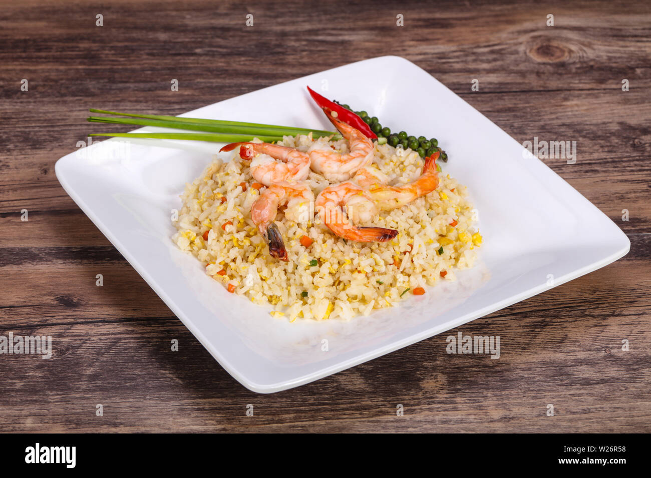 Thai style fried rice with prawn and egg Stock Photo - Alamy