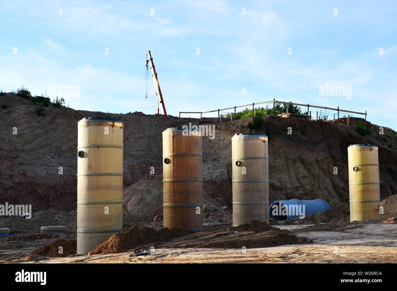 Laying or replacement of underground storm sewer pipes. Installation of ...