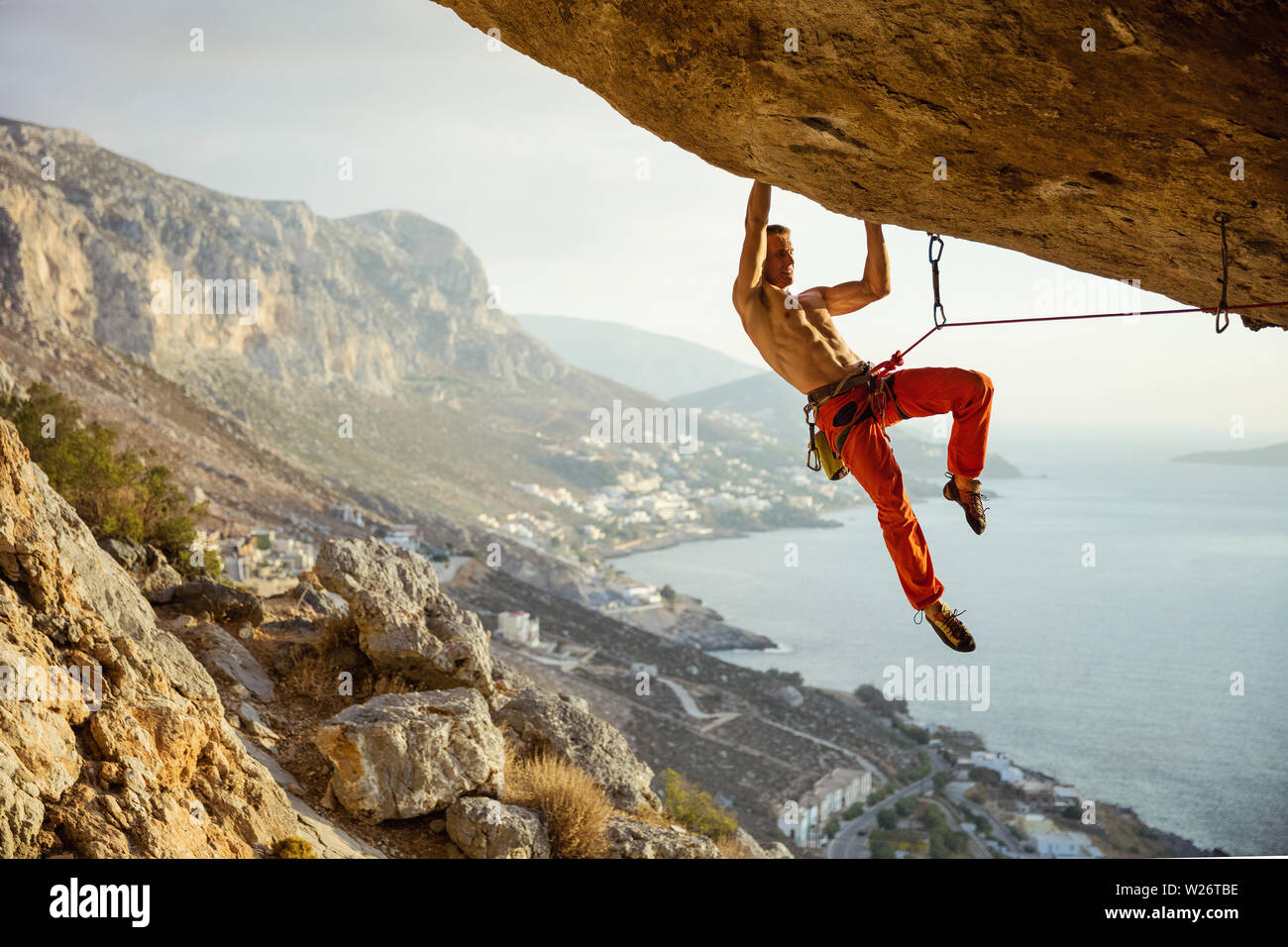 Rope Hanging Cliff High Resolution Stock Photography and Images - Alamy