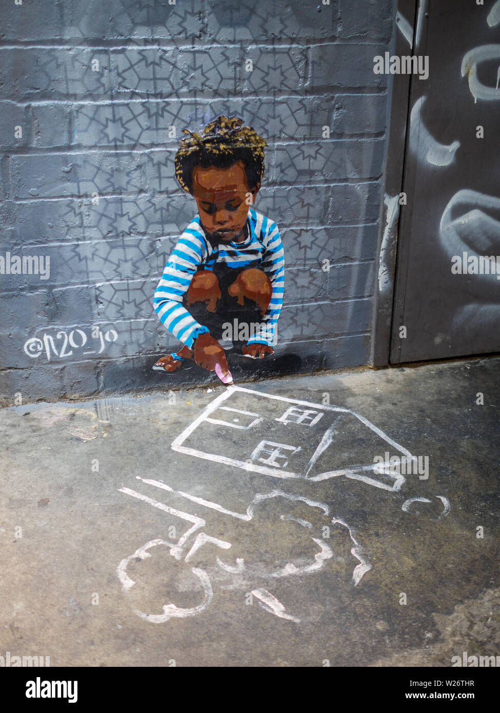Duckboard Place street art, Melbourne Stock Photo - Alamy