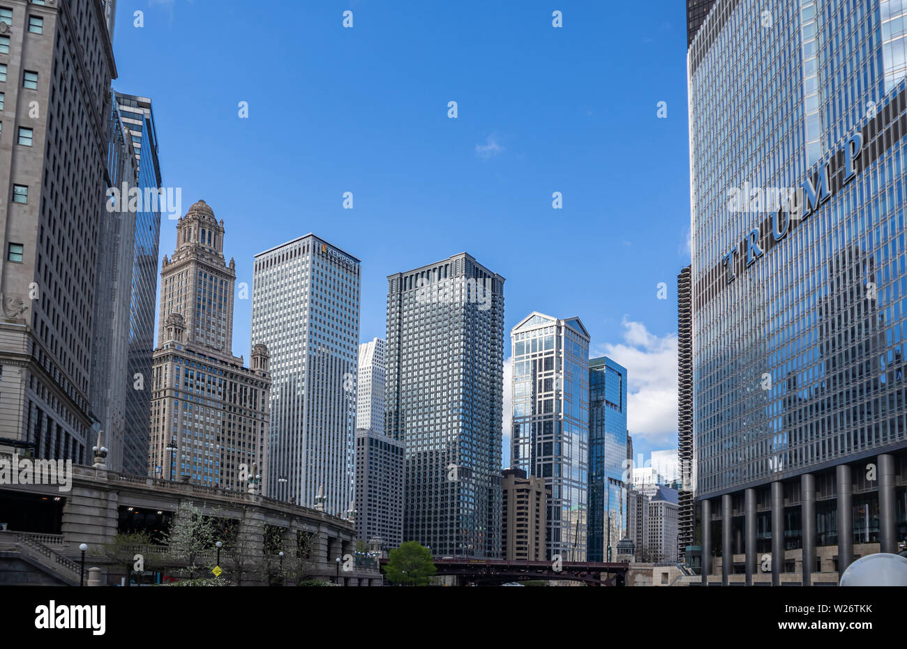 USA, Chicago, Illinois. May 10, 2019. Cityscape, spring day. Chicago ...