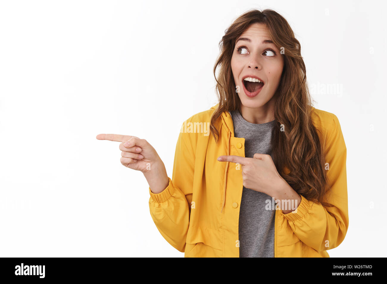 Omg just look. Astonished entertained young silly girl open mouth ...