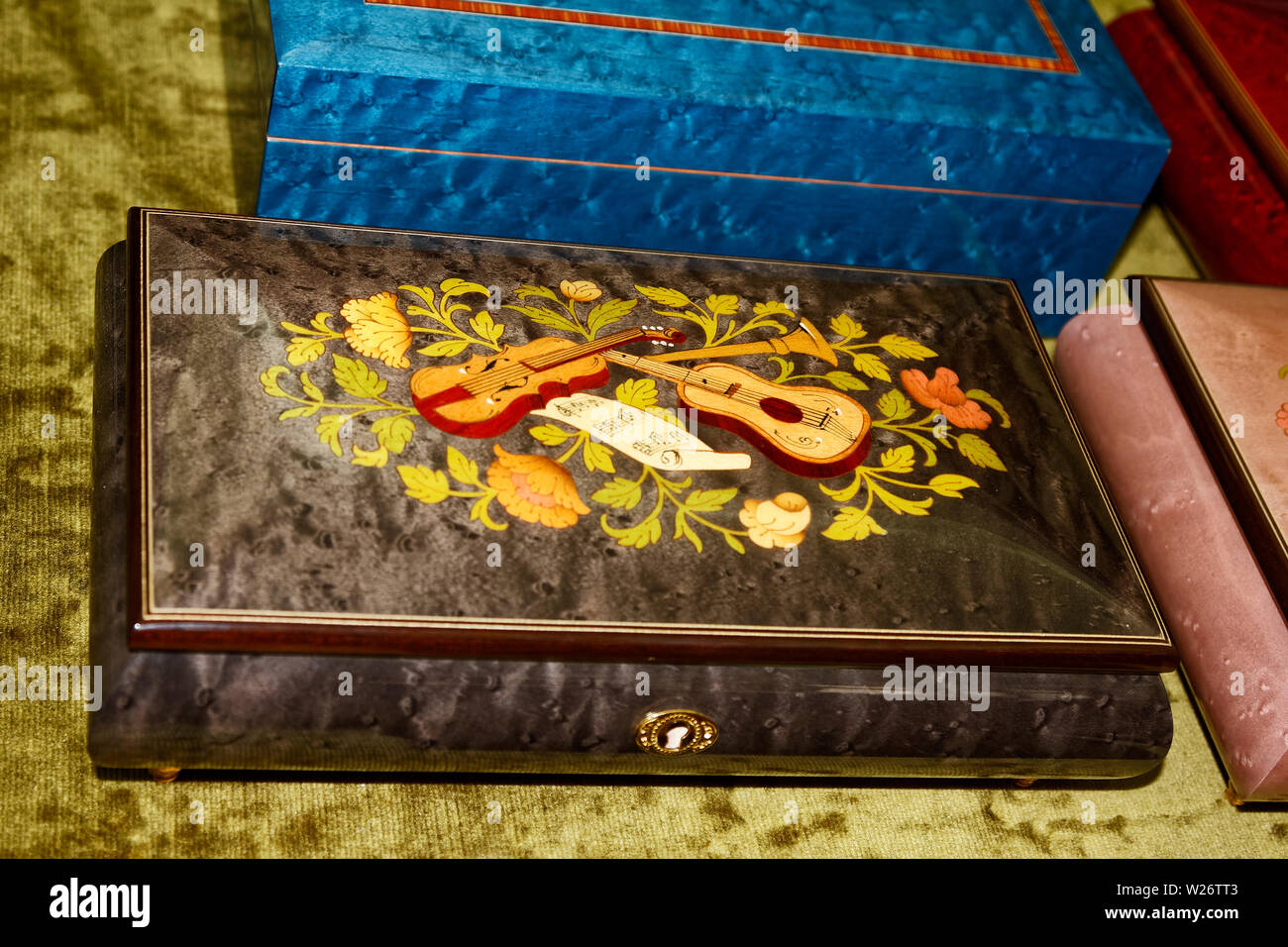 Inlaid wood boxes hi-res stock photography and images - Alamy