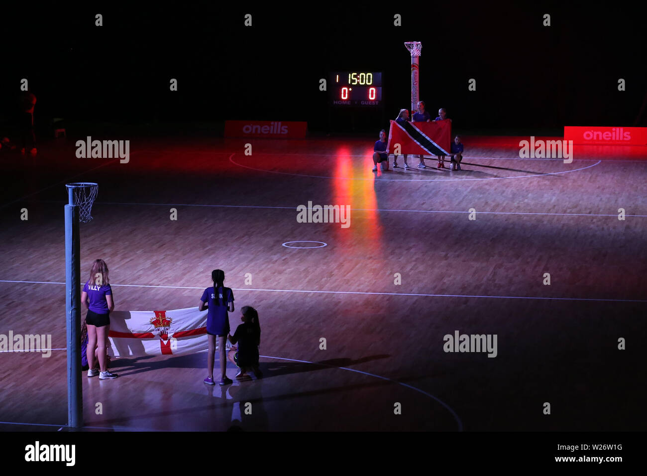 Cardiff, Wales, UK. 06th July 2019. flags are held before the Northern ...