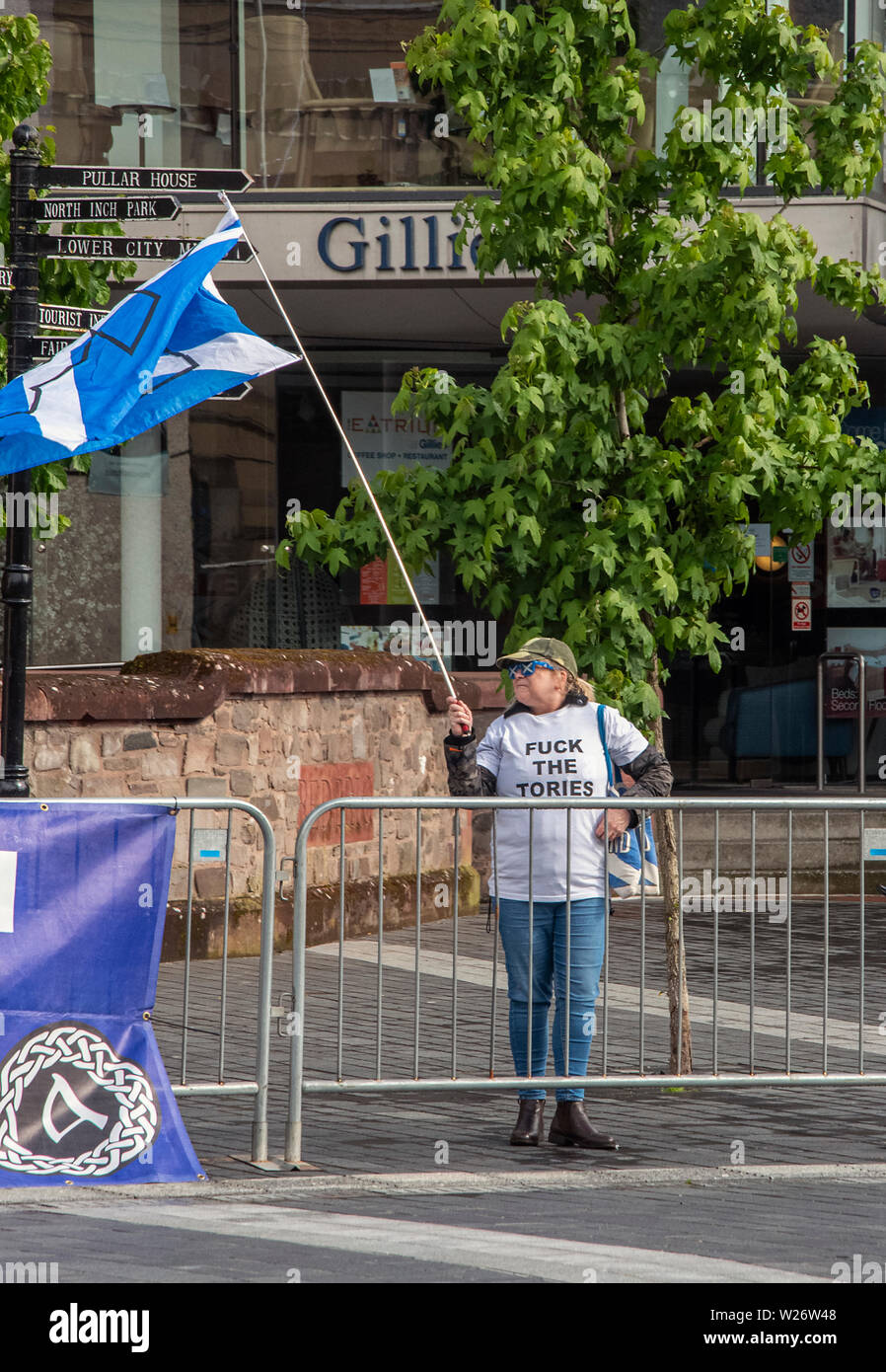 Perth, Scotland, UK. 5th July 2019: Protesters outside the Perth ...