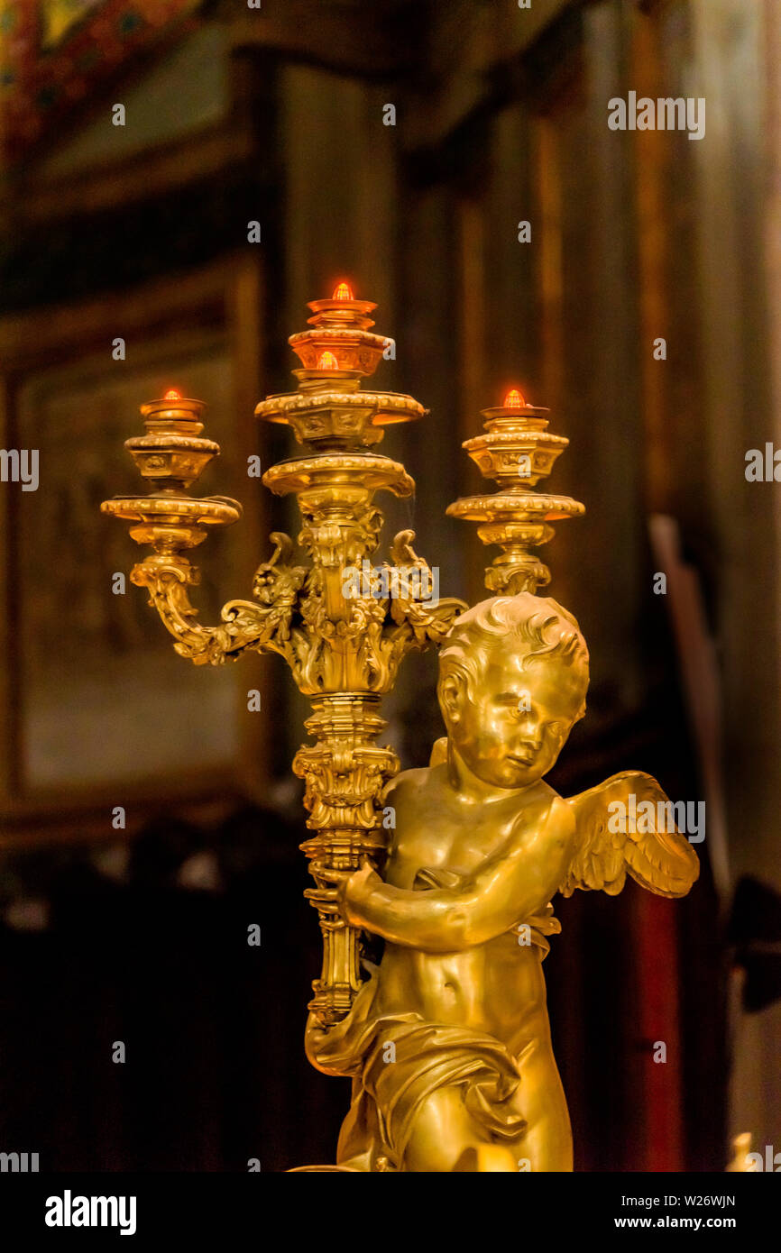 Golden Angel Statue Light Basilica Santa Maria Maggiore Rome Italy. One ...