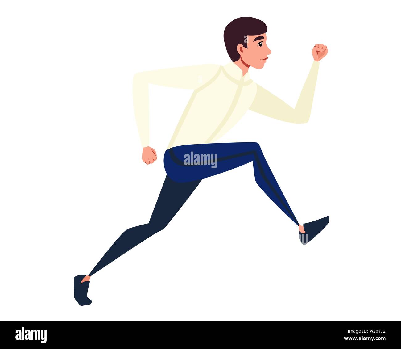 Businessman is running cartoon character design flat vector ...