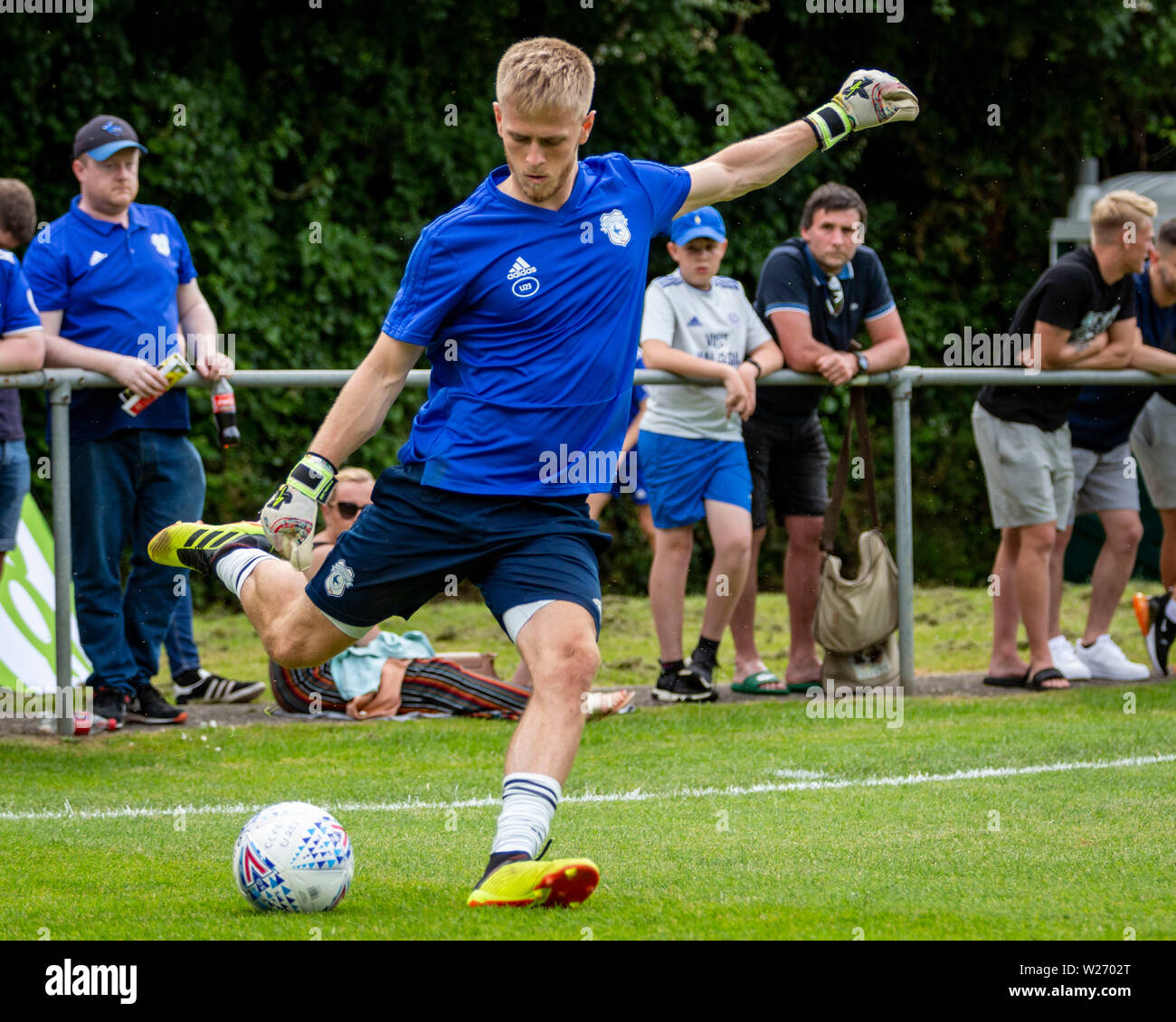 CARDIFF, UNITED KINGDOM. 5th July 2019. Goalkeeper Matt Hall of Cardiff ...
