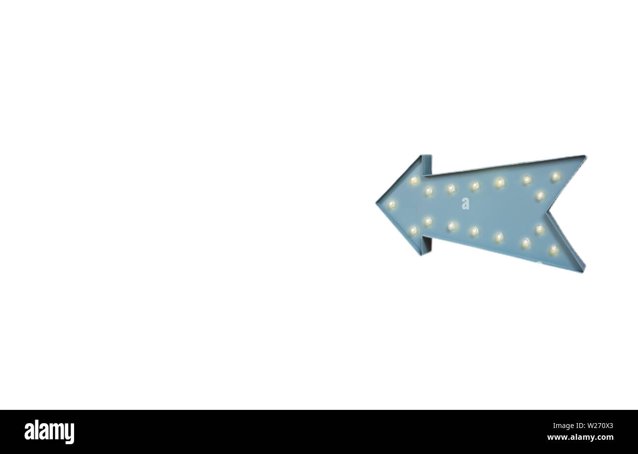 Retro arrow with glowing lights. volume frame. Realistic scalable with ...