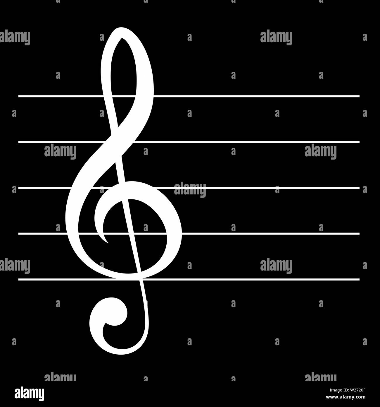 Treble clef symbol on the musical score Stock Vector Image & Art - Alamy