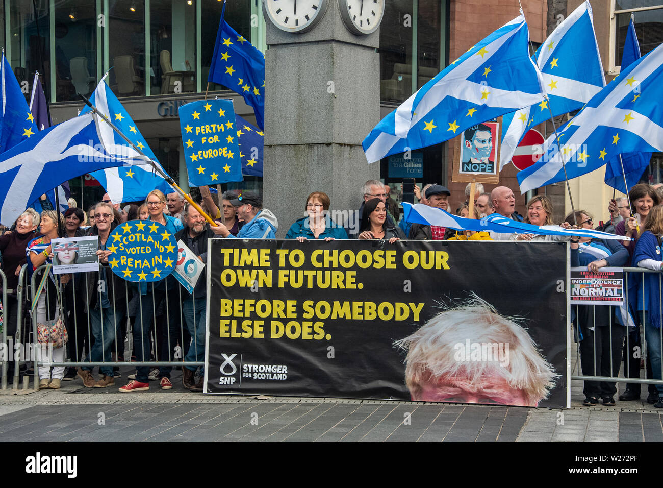 Perth, Scotland, UK. 5th July 2019: Protesters outside the Perth ...