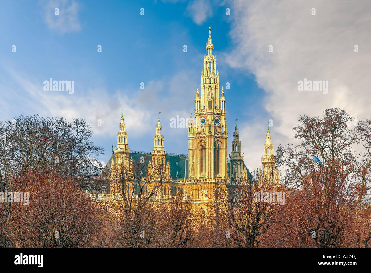 Vienna/Austria - January 4, 2009. View of Vienna City Hall (Wiener ...