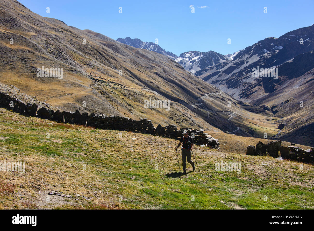 Trekking across the Cordillera Real mountain range, Bolivia Stock Photo ...
