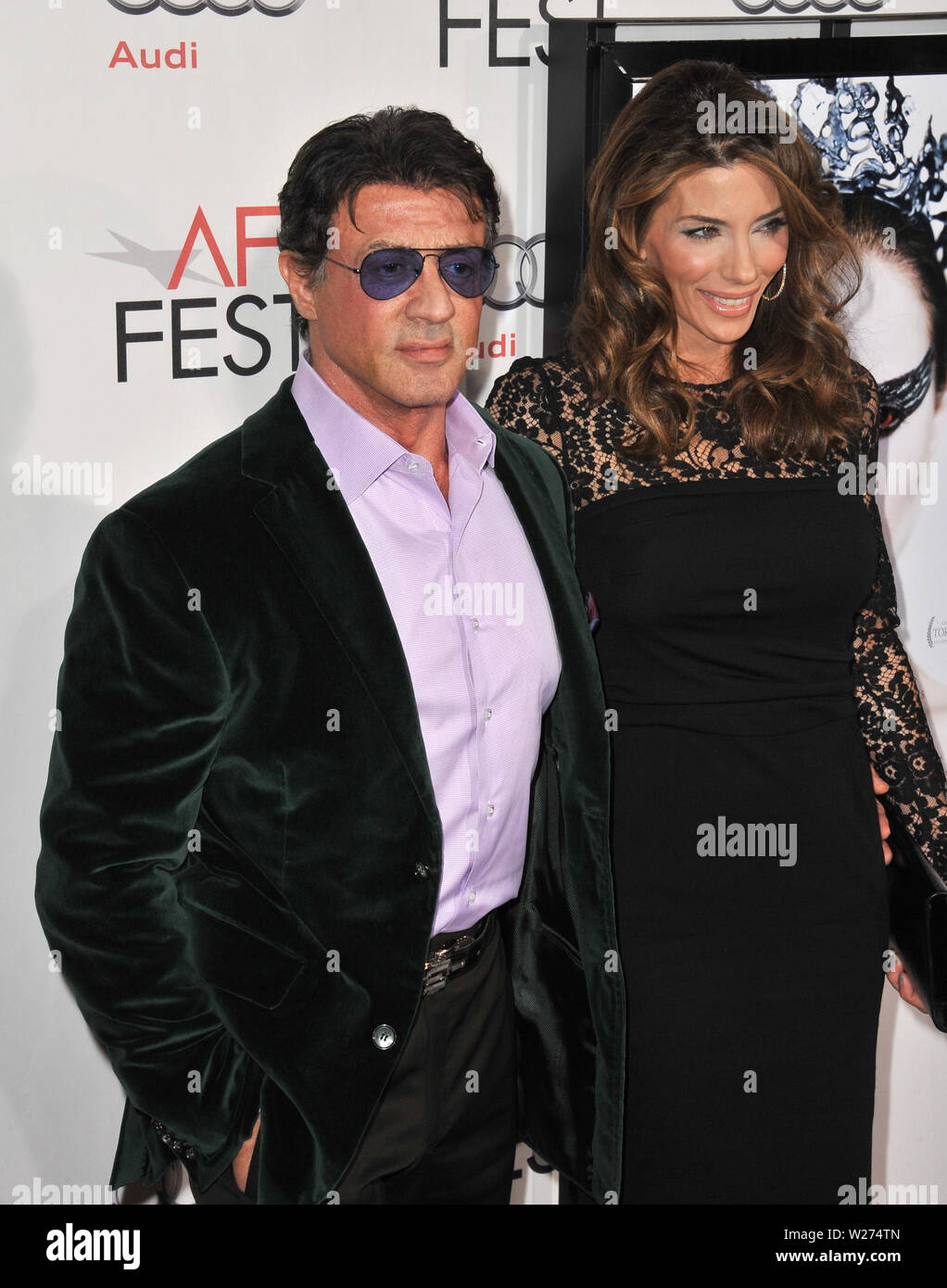 LOS ANGELES, CA. November 11, 2010: Sylvester Stallone & wife Jennifer ...