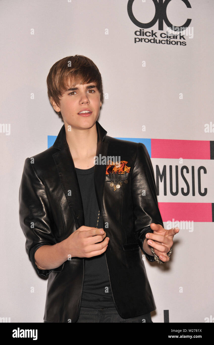 LOS ANGELES, CA. November 22, 2010: Justin Bieber at the 2010 American ...