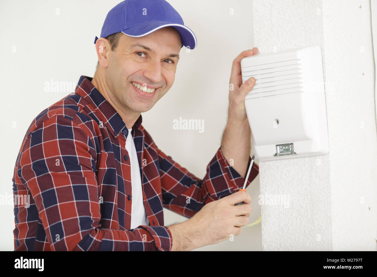 Installing a telephone line hi-res stock photography and images - Alamy